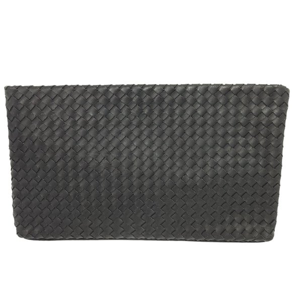 Appleseed's | Bags | Appleseeds Clutch Purse Black Leather Basket Weave ...